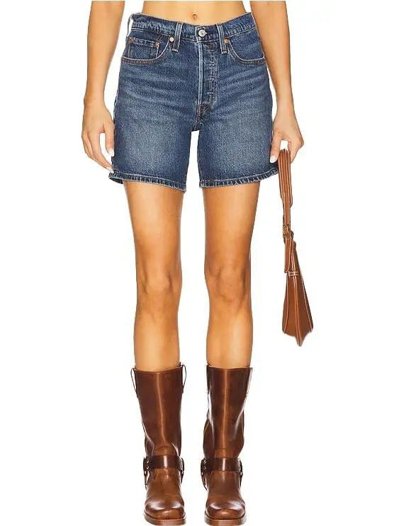 LEVI'S 501 Mid Thigh Denim Shorts - Blue