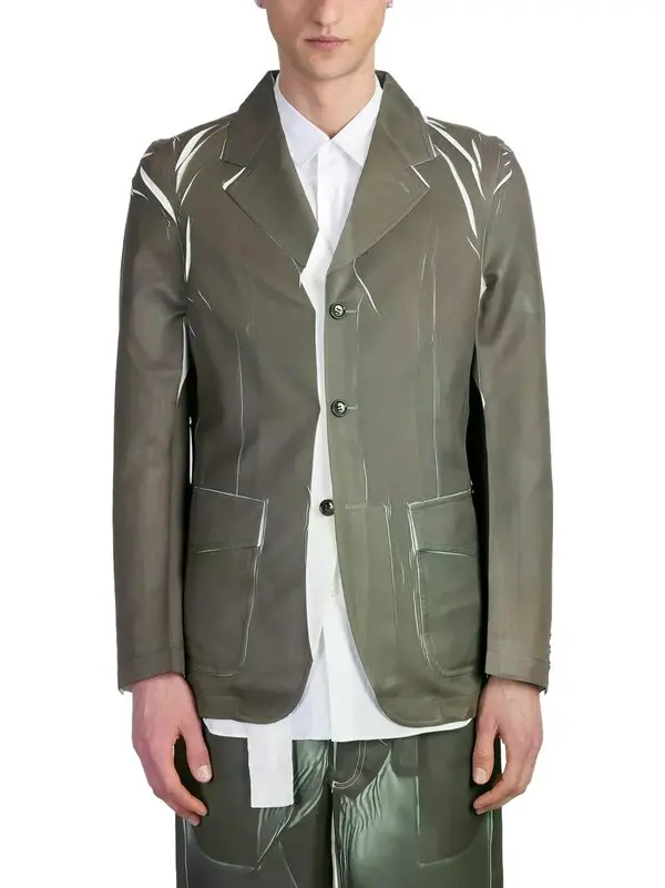 Comme Des Garçons Contrasting-detailed Blazer - Green