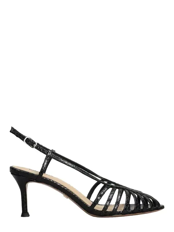 Lola Cruz Leather Sandals - Black