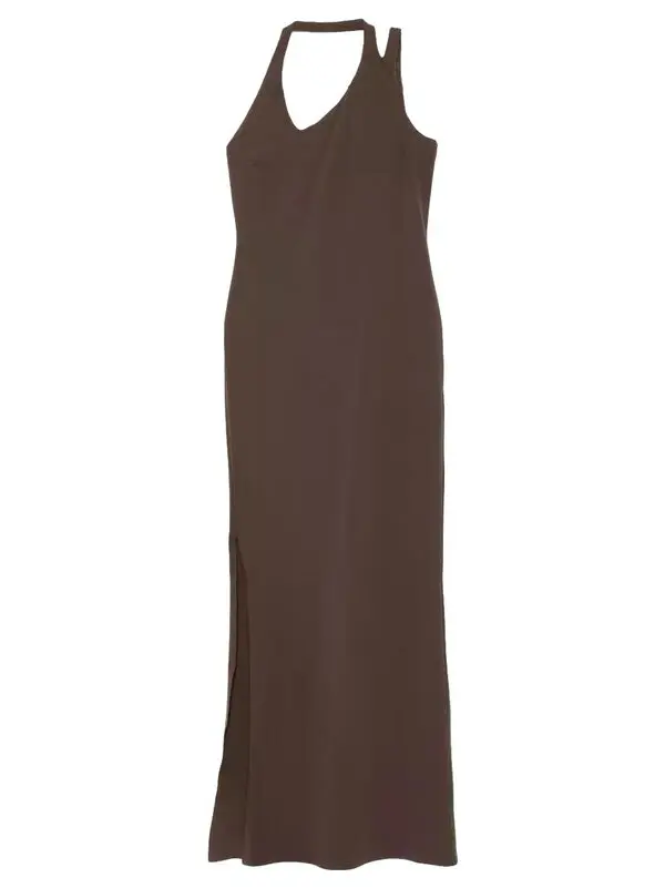 Patrizia Pepe Halterneck Maxi Dress - Brown