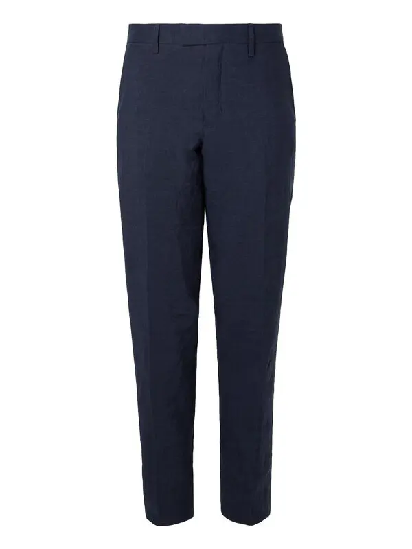 Mr P. Phillip Slim-fit Straight-leg Linen Suit Trousers - Blue