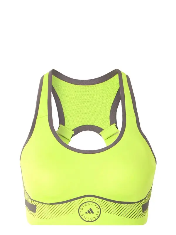 Adidas By Stella McCartney Truepace Neon Stretch Recycled Sports Bra - Green