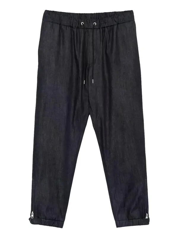 Moncler Logo Patch Tapered Trousers - Blue