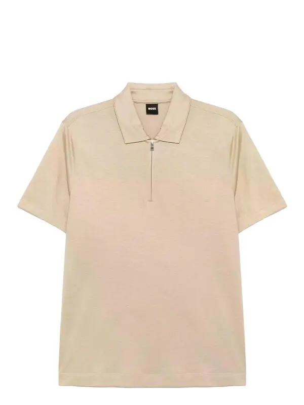 BOSS Half-zip Polo Shirt - Neutrals