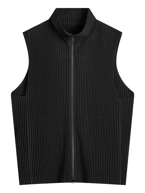 Issey Miyake Pleated Gilet - Black