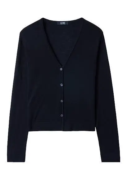 Gobi Cashmere Lightweight Cardigan - Black
