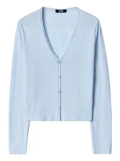 Gobi Cashmere Lightweight Cardigan - Ice Flow