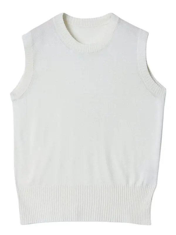 Gobi Cashmere Sleeveless Silk Cashmere Knit Top - Whisper White