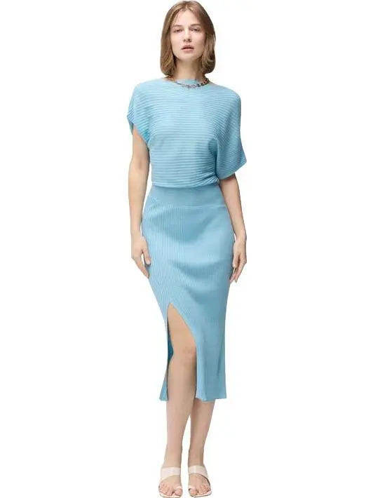 Gobi Cashmere Cashmere Asymmetric Silk Dress - Navy