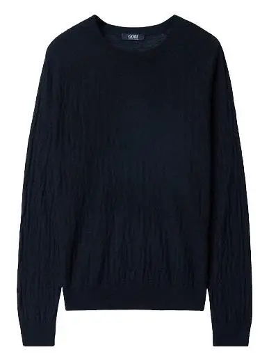 Gobi Cashmere Silk Textured Sweater - Black
