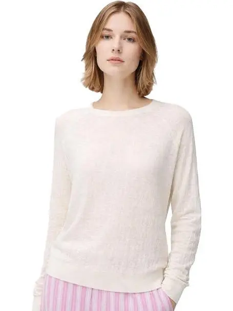 Gobi Cashmere Silk Textured Sweater - Whisper White