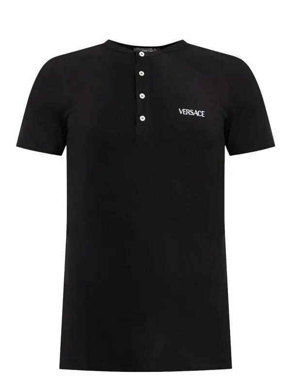 Versace Logo-embroidered T-shirt - Black