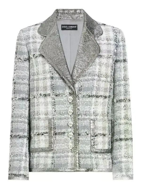 Dolce & Gabbana Tartan-check Blazer - Grey