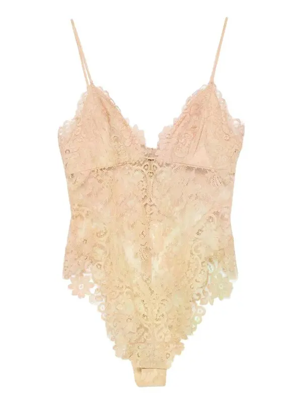 Zimmermann Lace Teddy Bodysuit - Neutrals
