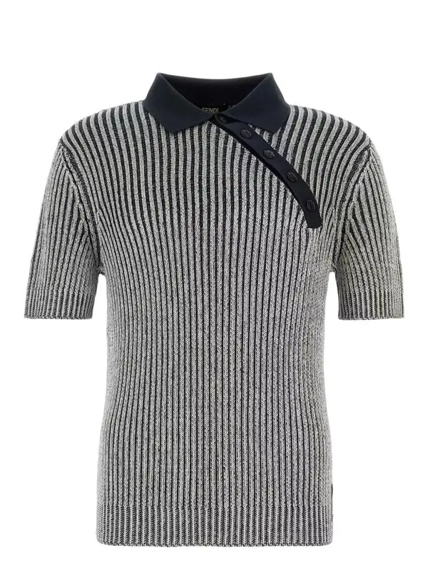 Fendi Striped Polo Shirt - Blue