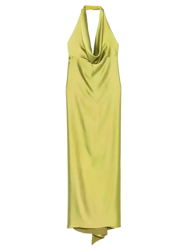 BLANCA VITA Satin Maxi Dress - Green