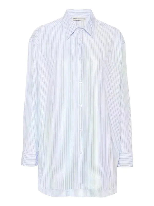 MODES Striped Cotton Shirt - Blue
