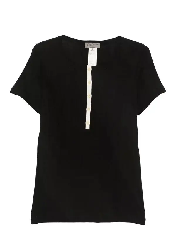 Yohji Yamamoto Ribbed T-shirt - Black