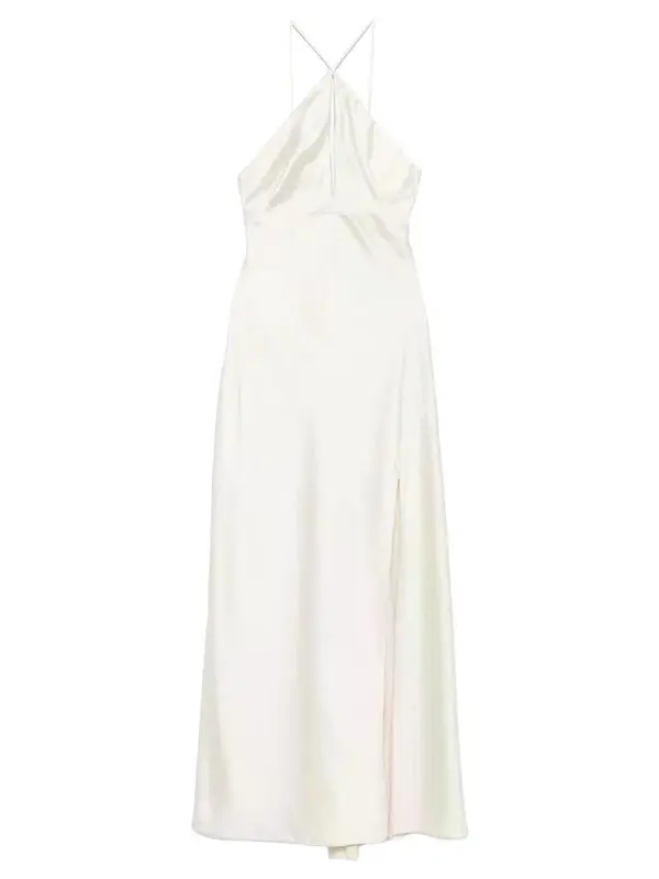 Patrizia Pepe Halterneck Maxi Dress - Neutrals