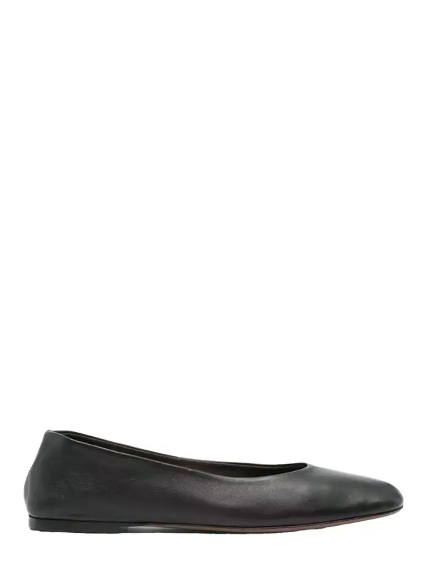 THE ROW Leather Ballet Flats - Black