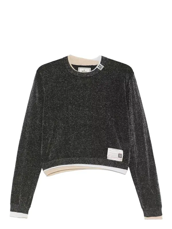 Mihara Yasuhiro Triple-layered Glittered Sweater - Black