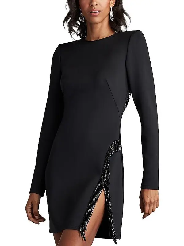 Tadashi Shoji Romy Fringe Mini Dress - Black