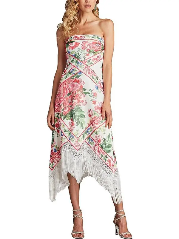 Tadashi Shoji Brette Floral Print Midi Dress - White