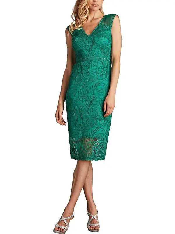 Tadashi Shoji Evonne Embroidered Dress - Green