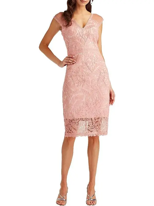 Tadashi Shoji Evonne Embroidered Dress - Pink