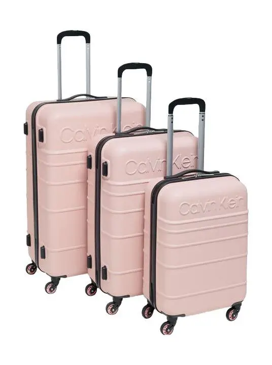 Calvin Klein Fillmore 3-piece Luggage Set - Silver/pink