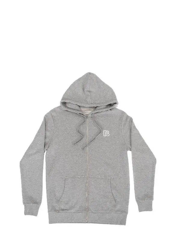 DAPPER BOI Zip Up Hoodie - Grey Melange