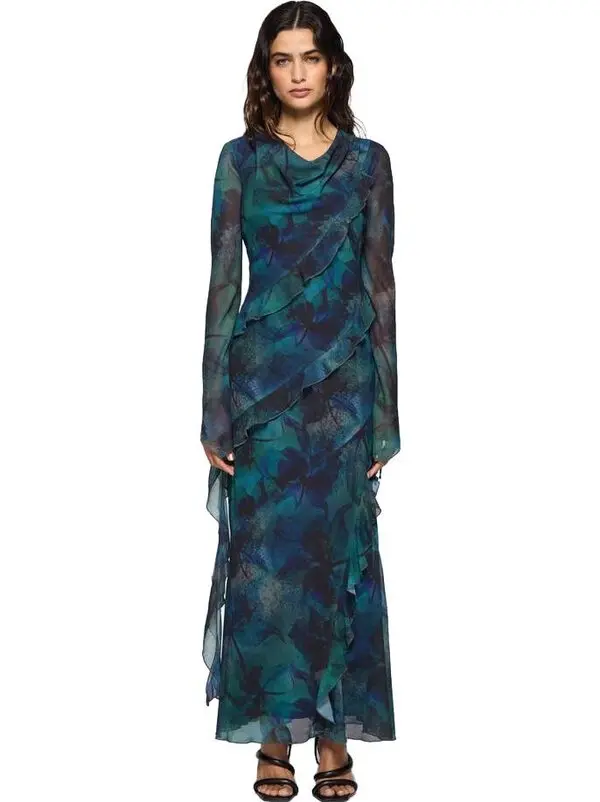 DASKA Circe Maxi Dress - Blue Print