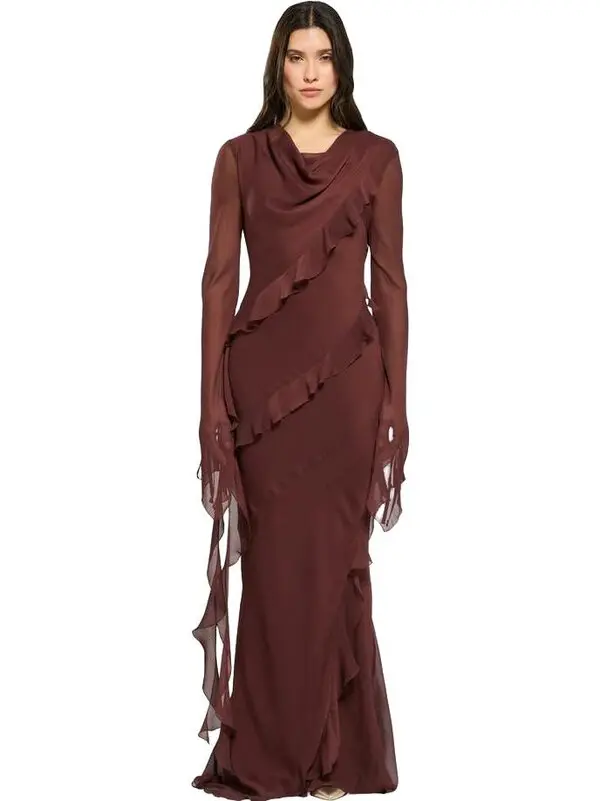 DASKA Circe Maxi Dress - Brown