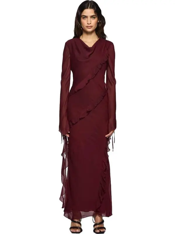 DASKA Circe Maxi Dress - Burgundy