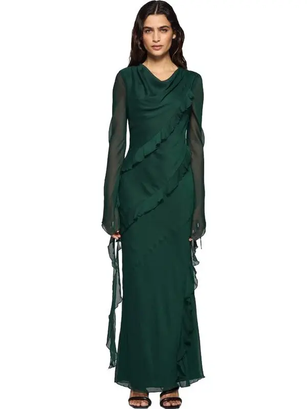 DASKA Circe Maxi Dress - Dark Green