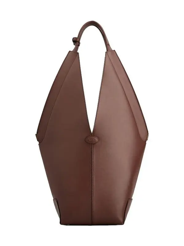 TOD'S Small Sacca Leather Bucket Bag - Mogano