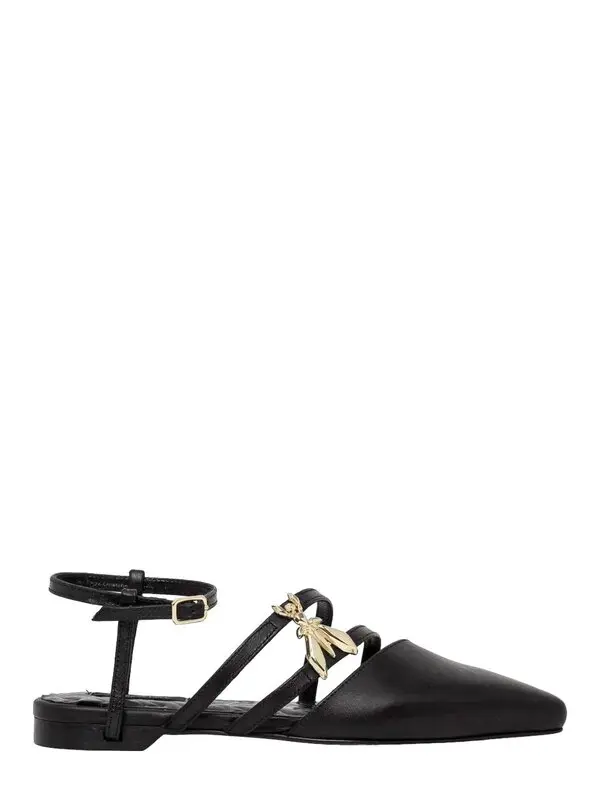 Patrizia Pepe Logo-plaque Ballerinas - Black