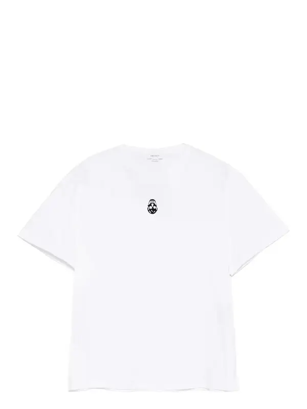 Alexander McQueen Flocked-skull T-shirt - White