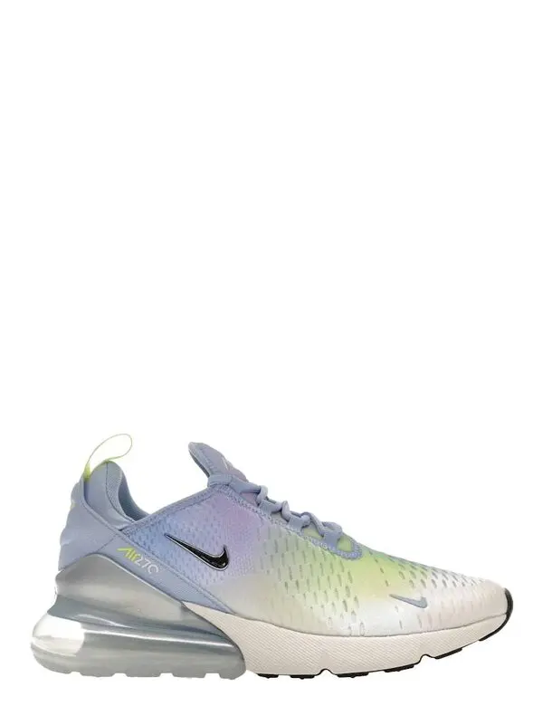 Nike Air Max 270 Metallic Silver Sneakers - Aluminum/hydrangeas/light Lemon Twist