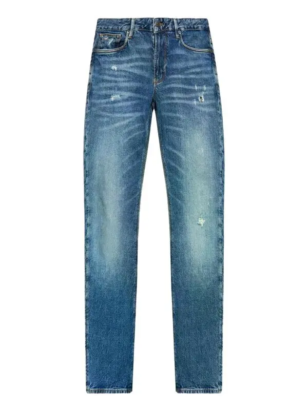 Emporio Armani Distressed Straight Leg Jeans - Blue