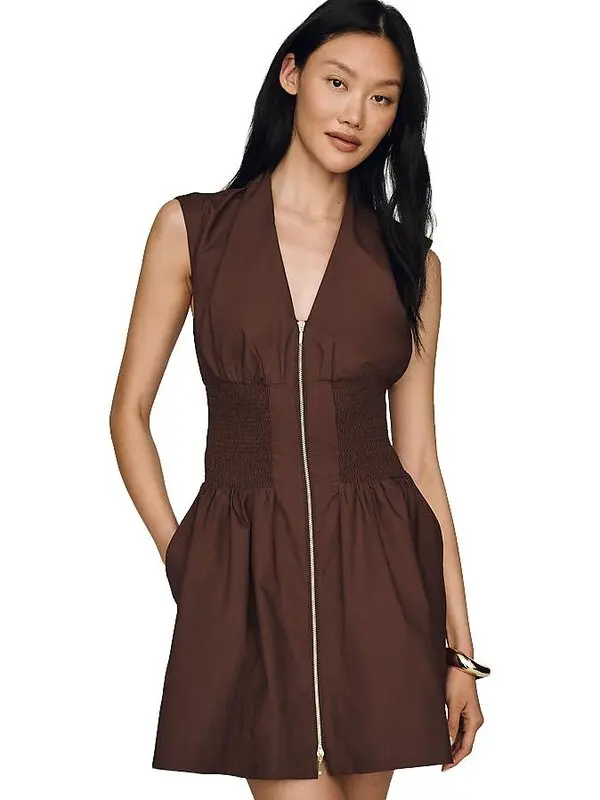 Anthropologie Maeve Tommie Mini Shirtdress - Brown