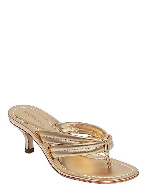 Bernardo Miami 55 Leather Heels - Gold