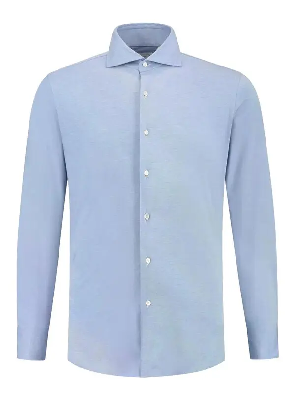 FINAMORE 1925 Cutaway-collar Shirt - Blue