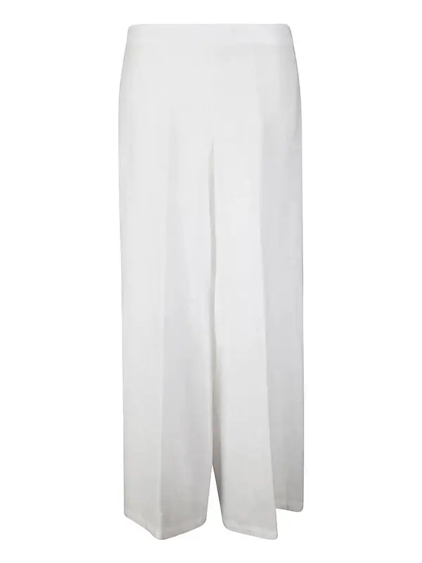 STEFANO MORTARI Linen Palazzo Trousers - White