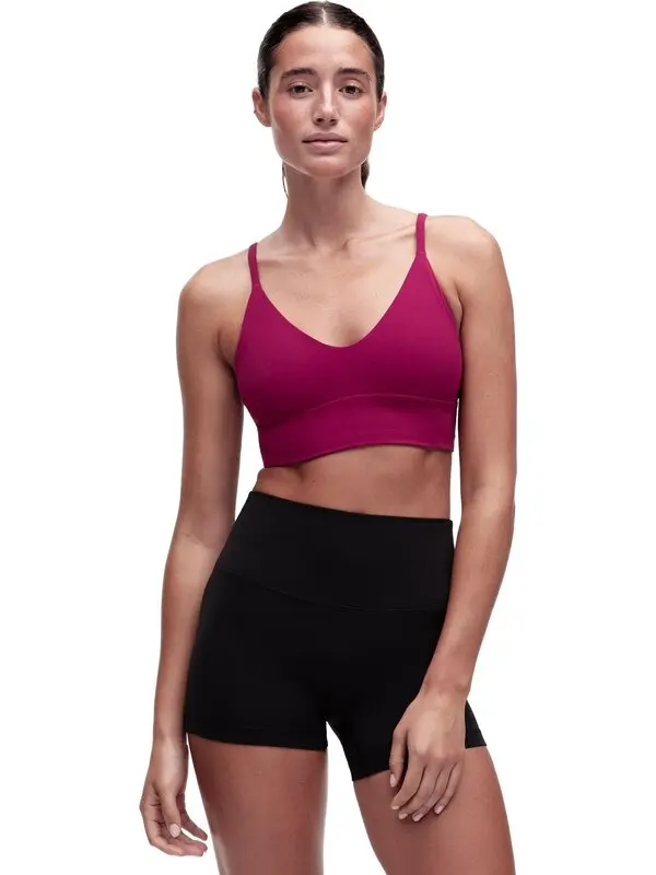 Lululemon Focuser Scoop-neck Bra Nulu - Raspberry Rave