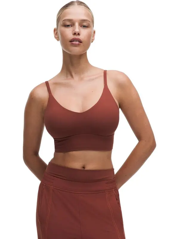 Lululemon Focuser Scoop-neck Bra Nulu - Cranberry Charm