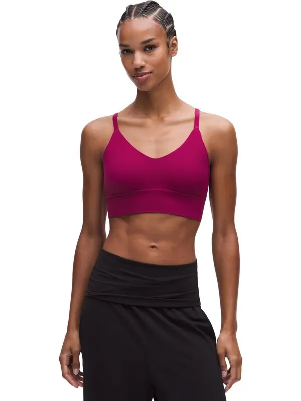 Lululemon Focuser Scoop-neck Bra Nulu - Raspberry Rave