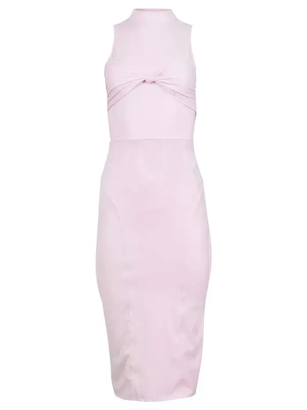 FLEUR DU MAL Knot-detail Midi Dress - Pink