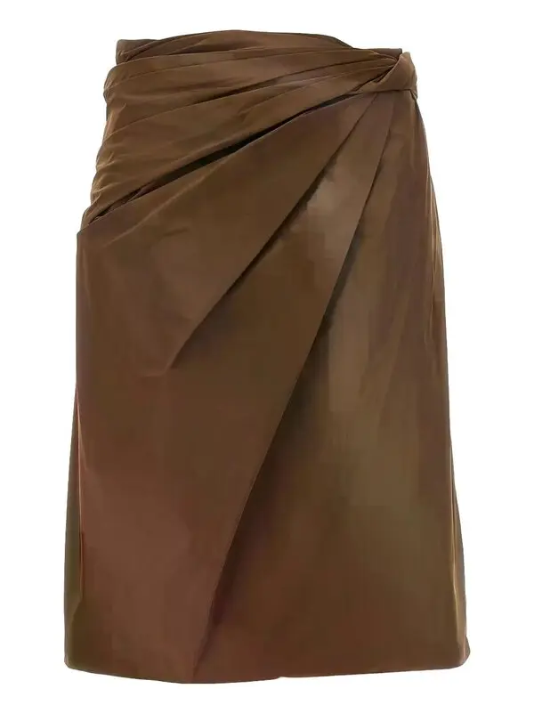 Bally Draped Knee-length Skirt - Brown