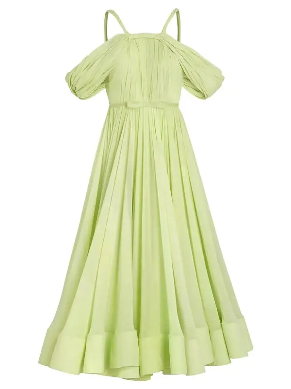 Giambattista Valli Off-shoulder Silk Dress - Green